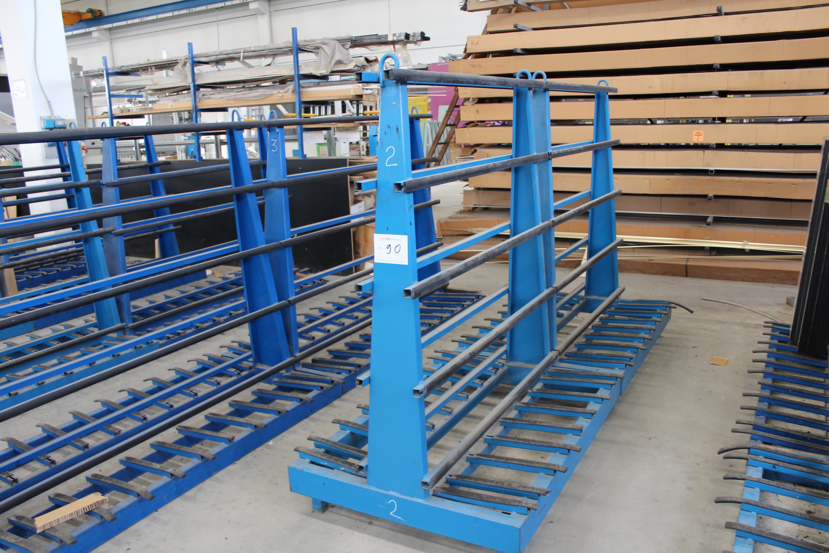 (4) x Double Sided Static Glass Storage Racks with Contents